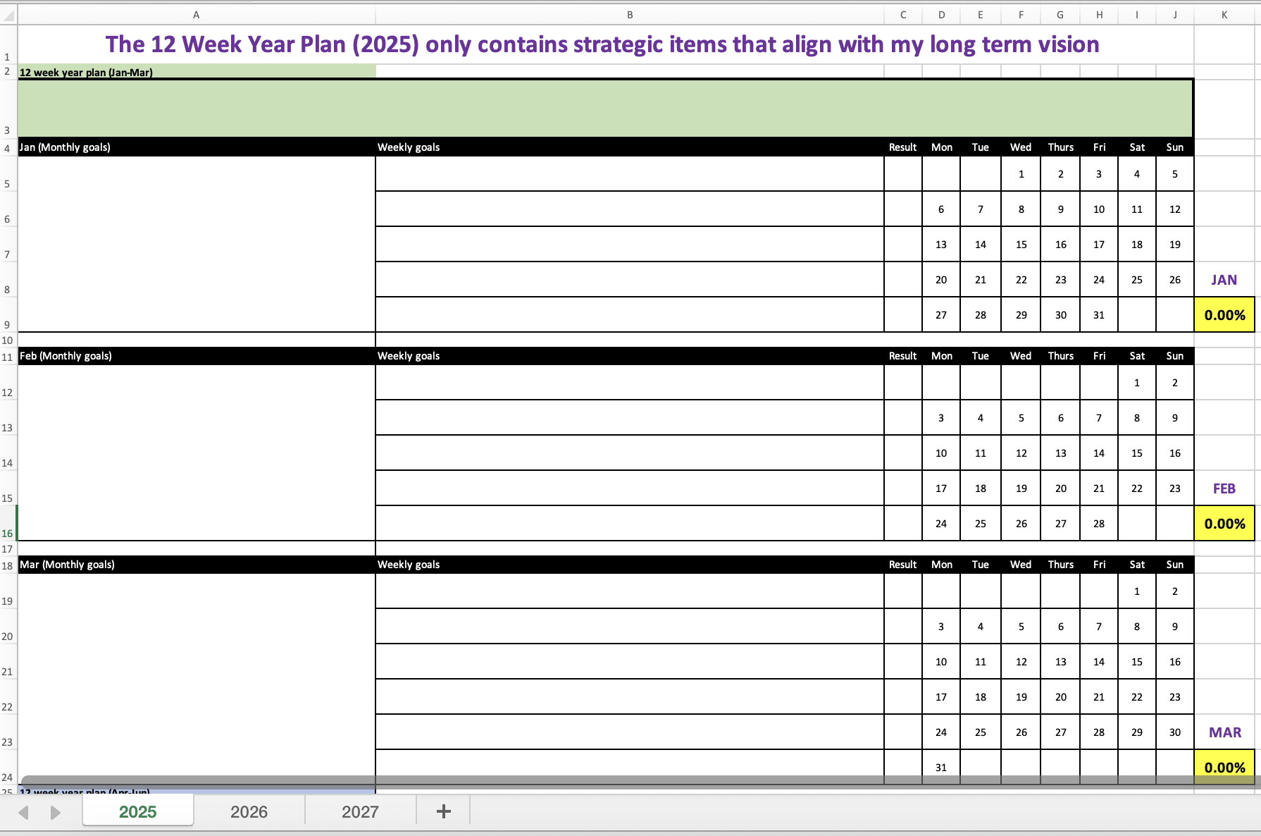 The 12 Week Year Plan 2025, 2026, 2027 — Ahead Achiever