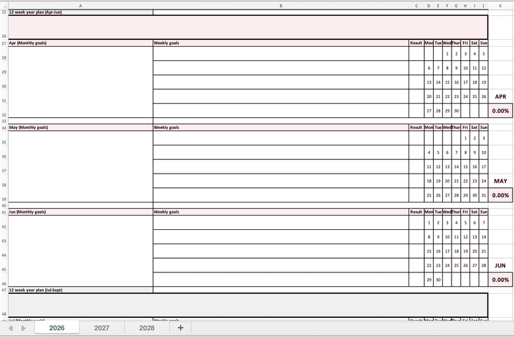 The 12 Week Year Plan 2026, 2027, 2028 | Ahead Achiever