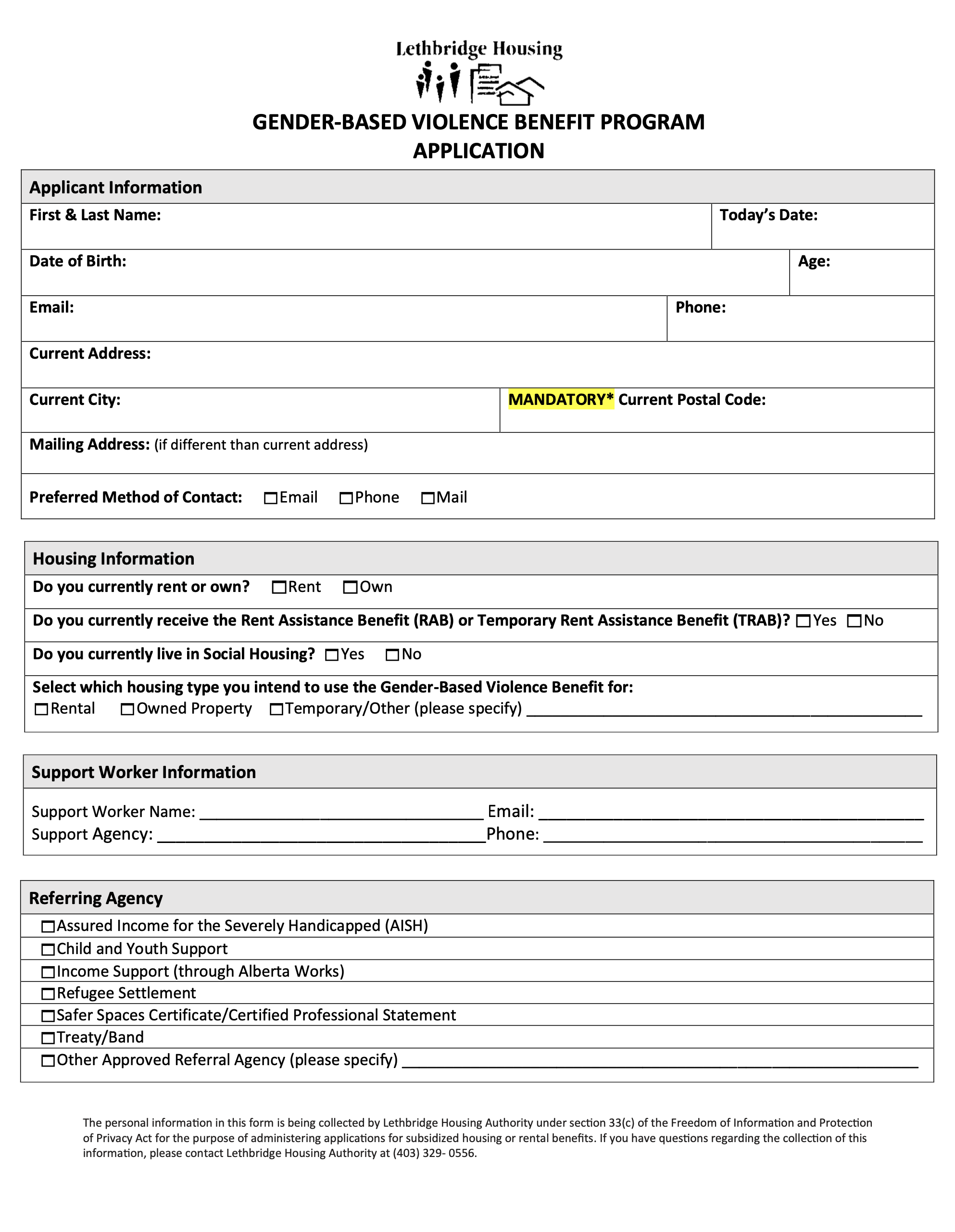 Apply Today — Lethbridge Housing Authority