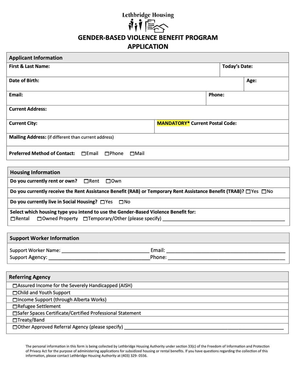 Apply Today — Lethbridge Housing Authority