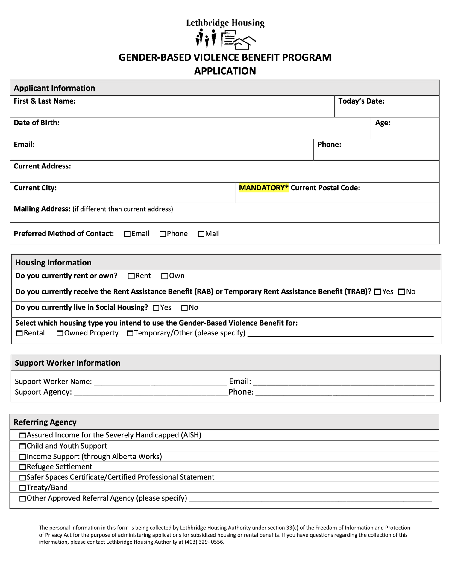 Apply Today — Lethbridge Housing Authority