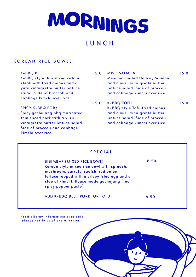 Menu Sneak Peek — Open Thursday-Monday 7AM-2PM