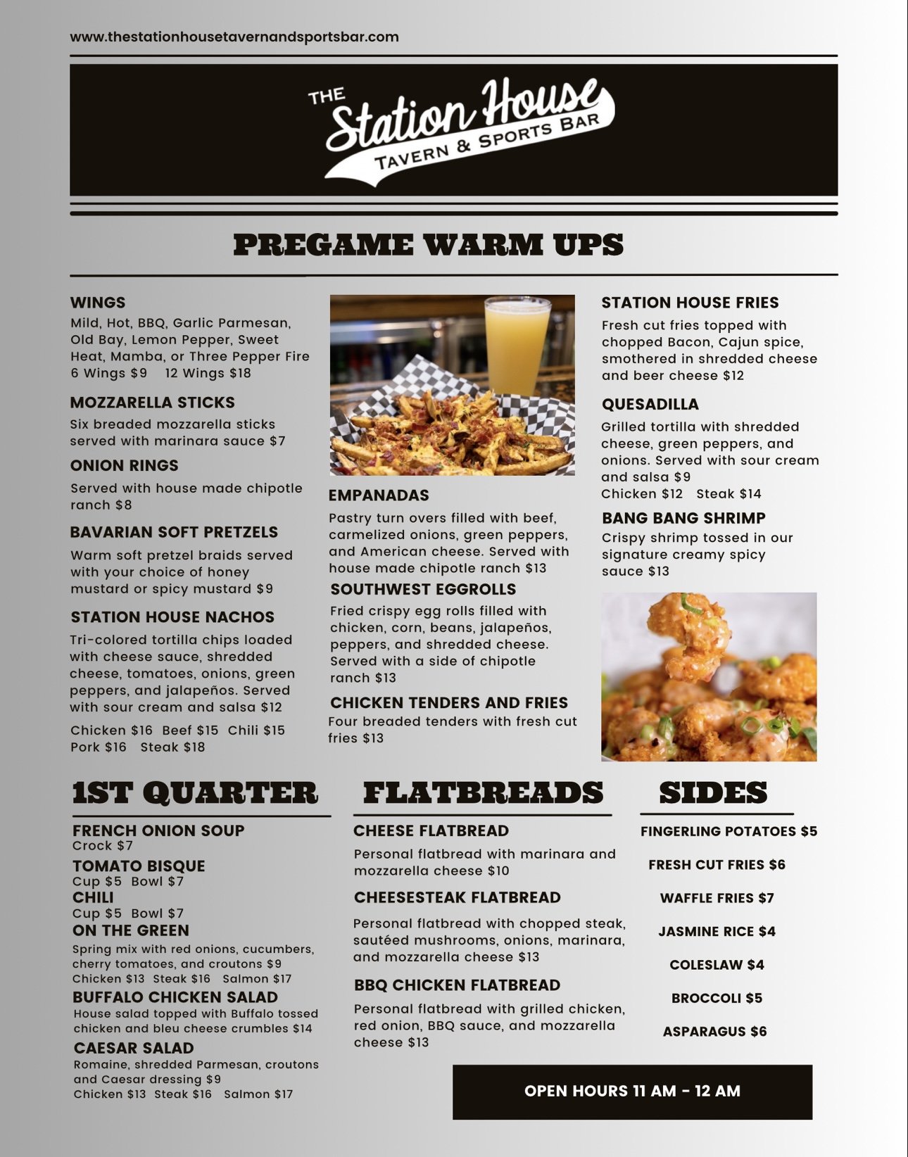 Menu — The Station House Tavern