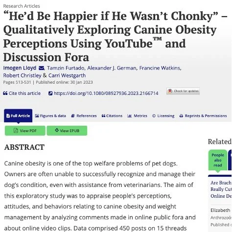 "Fat Cats and Greedy Dogs": Discussion of Animal Obesity on Social ...