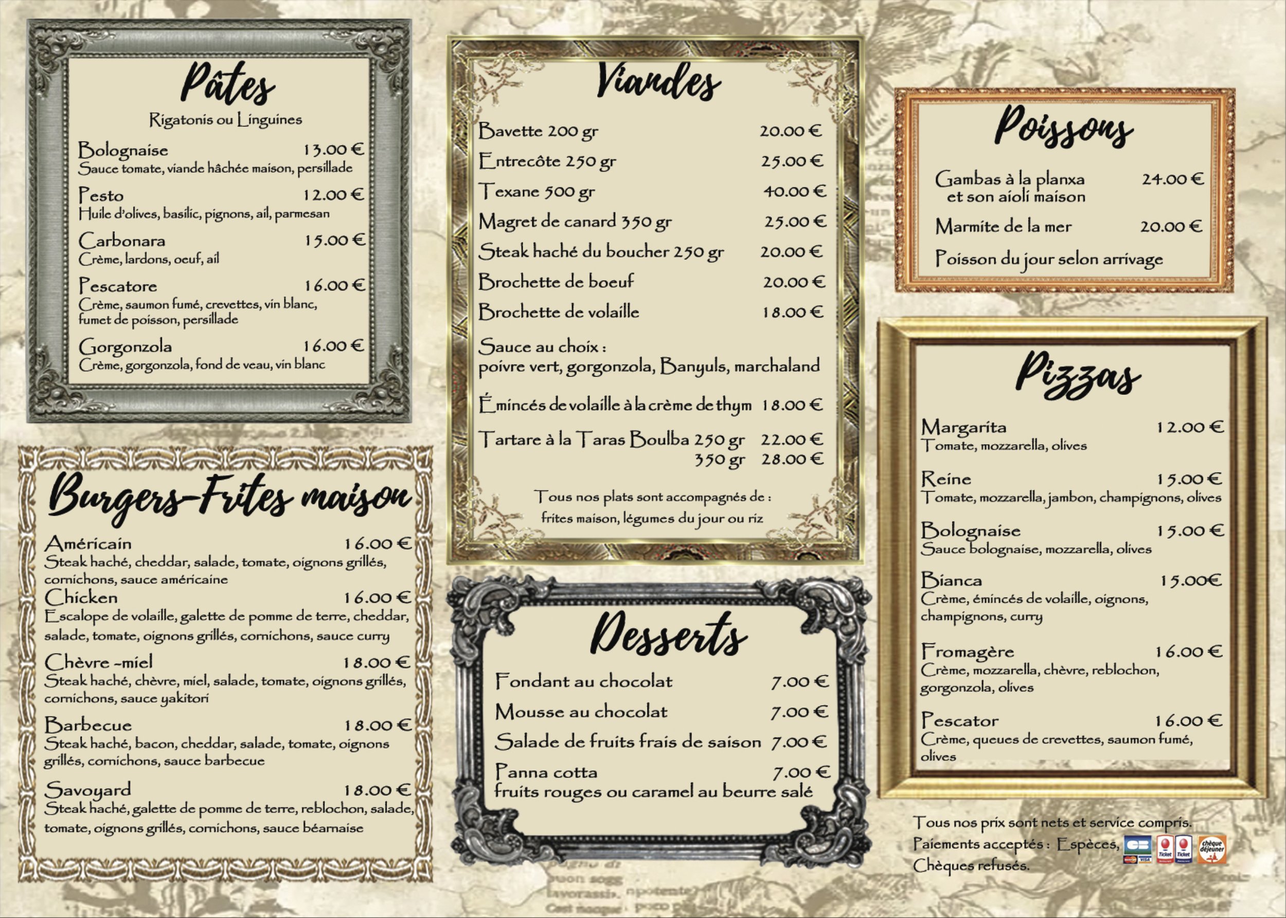 Menu — BIENVENUE