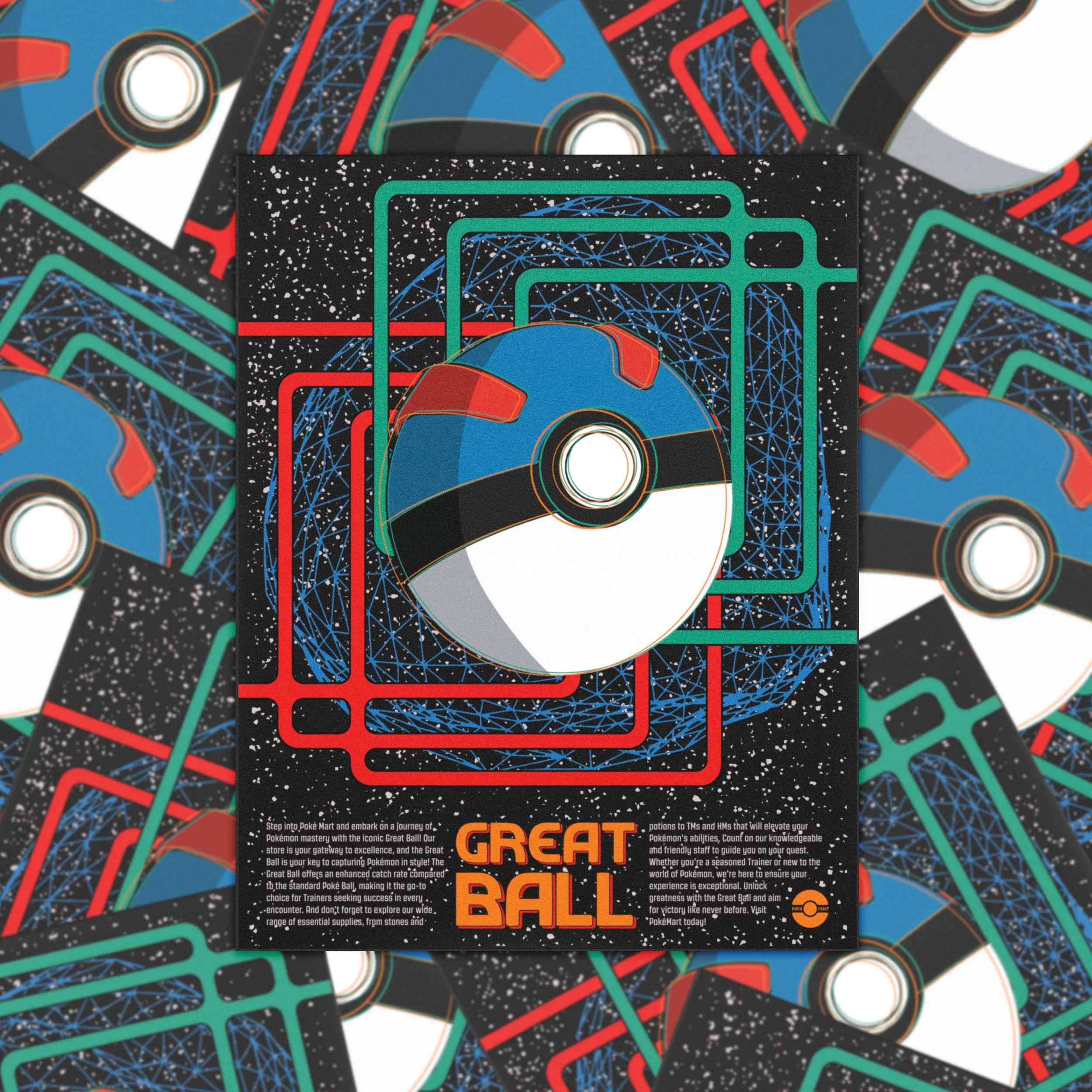 Great Ball Pokémon Advert Poster Print — Tacoroach