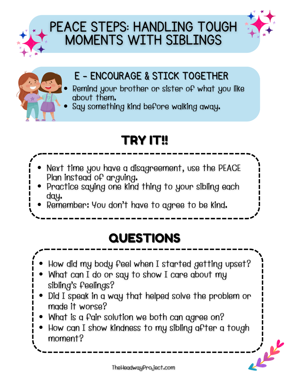 Quick Positive Self Talk Activity — Headway