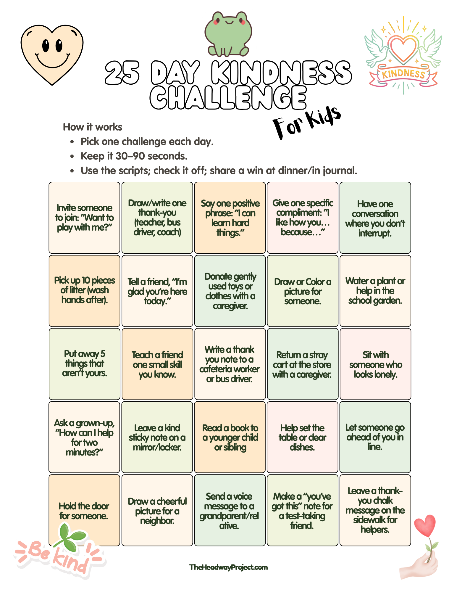 25 Day Kindness Challenge for Adults — Headway