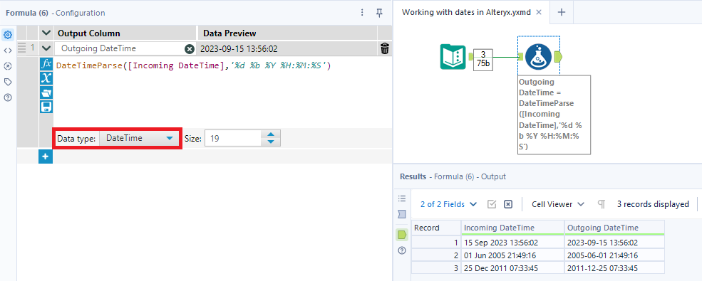 Working with dates in Alteryx Designer — Databasyx