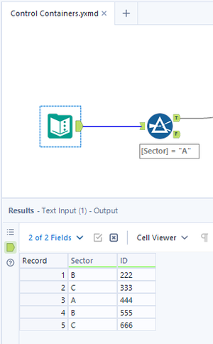 Using Control Containers in Alteryx Designer — Databasyx