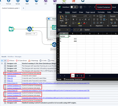 Using Control Containers in Alteryx Designer — Databasyx