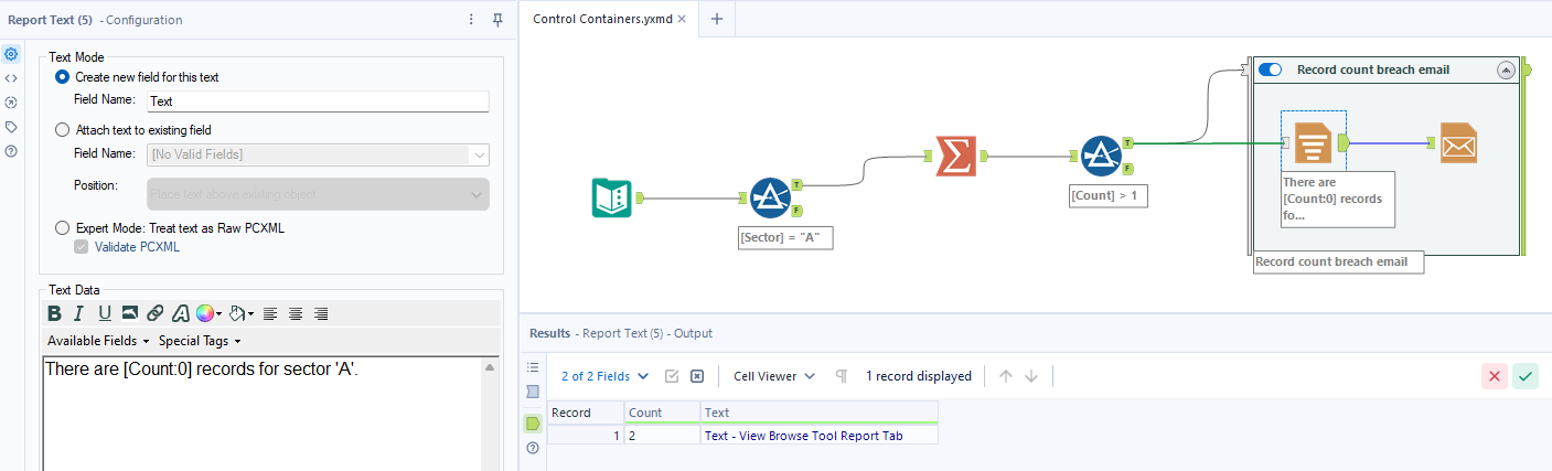 Using Control Containers in Alteryx Designer — Databasyx