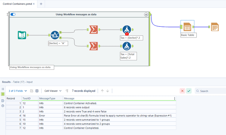 Using Control Containers in Alteryx Designer — Databasyx
