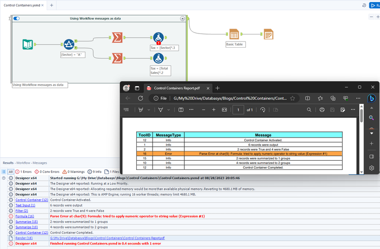Using Control Containers in Alteryx Designer — Databasyx