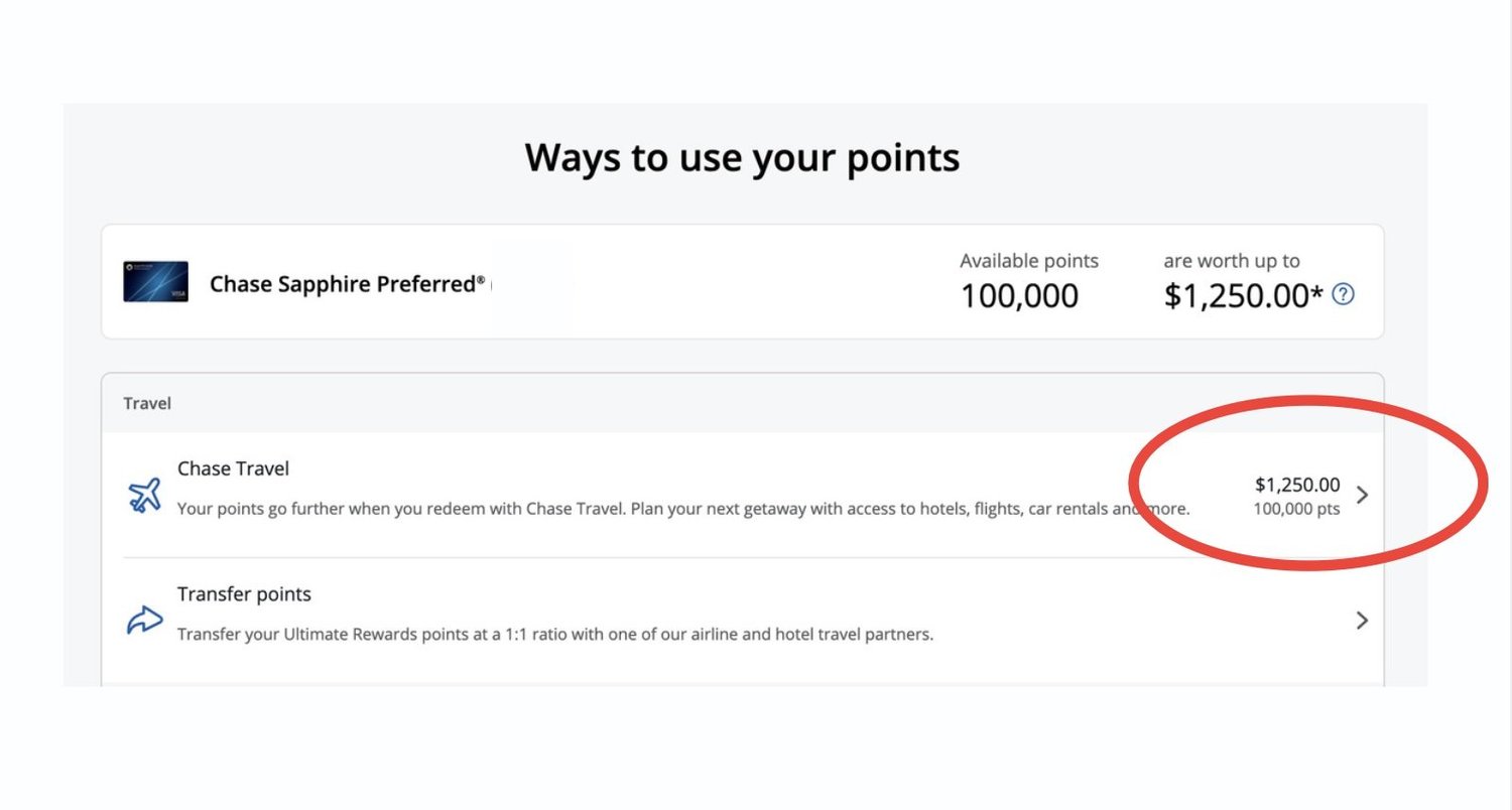 What are 100k Chase Ultimate Rewards® Points Worth? — Let's Travel Talk