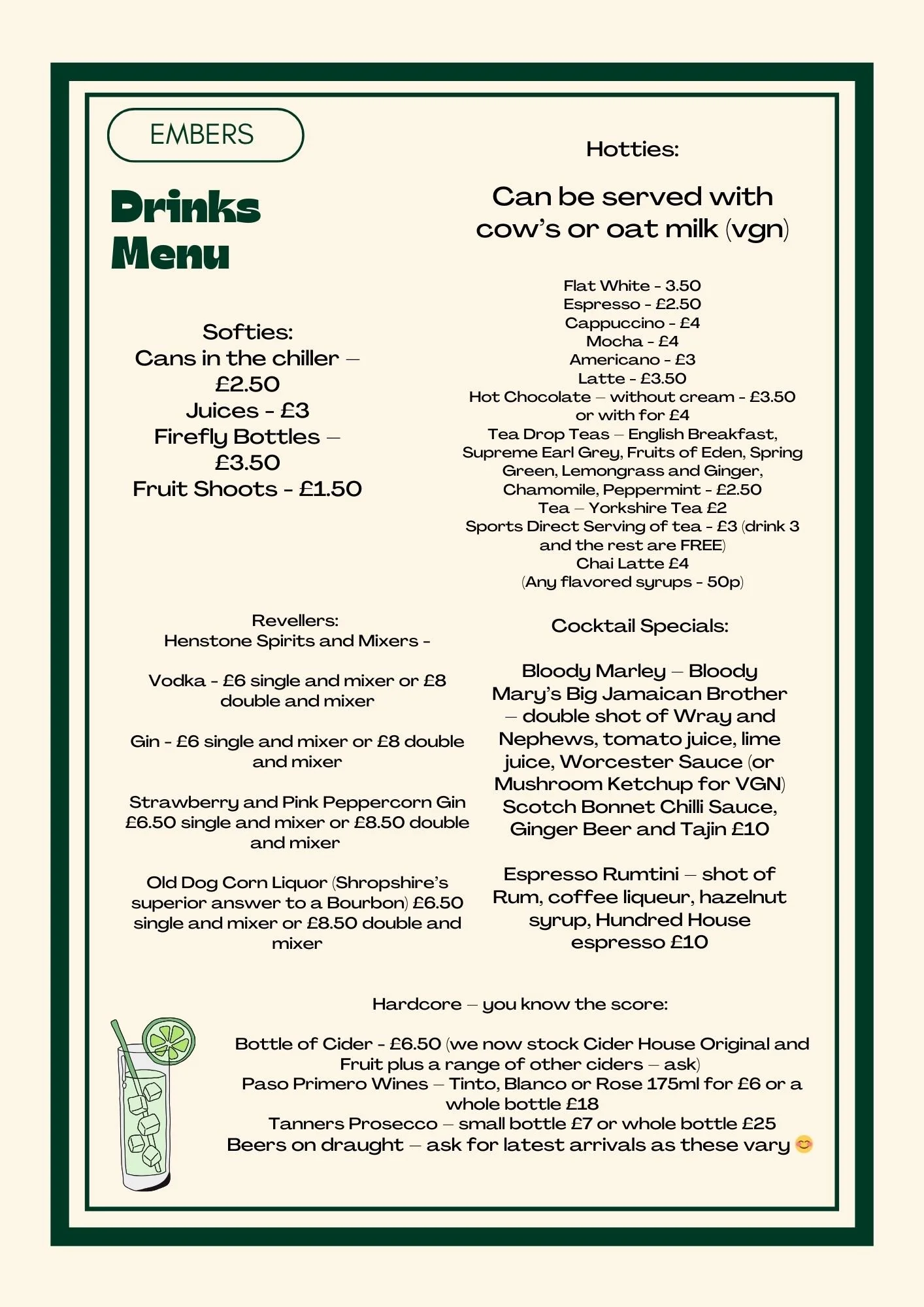 Embers Cafe Menu | Savour Shropshire's Flavours, One Bite at a Time ...