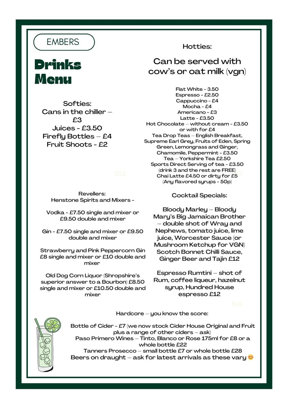 Embers Cafe Menu | Savour Shropshire's Flavours, One Bite at a Time ...