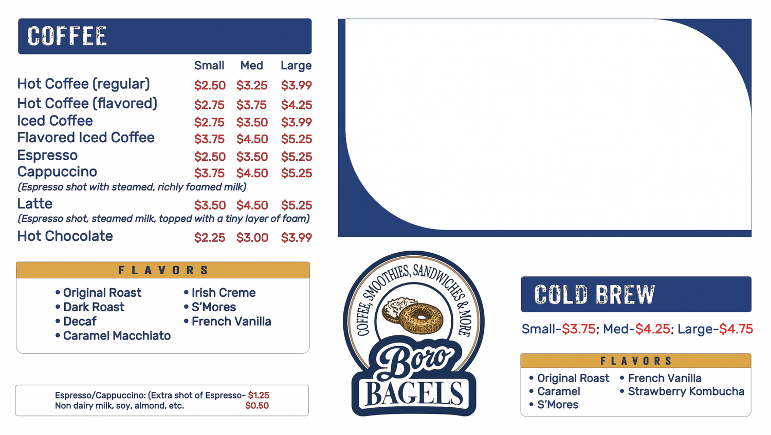 Menu 1 — Boro Bagels