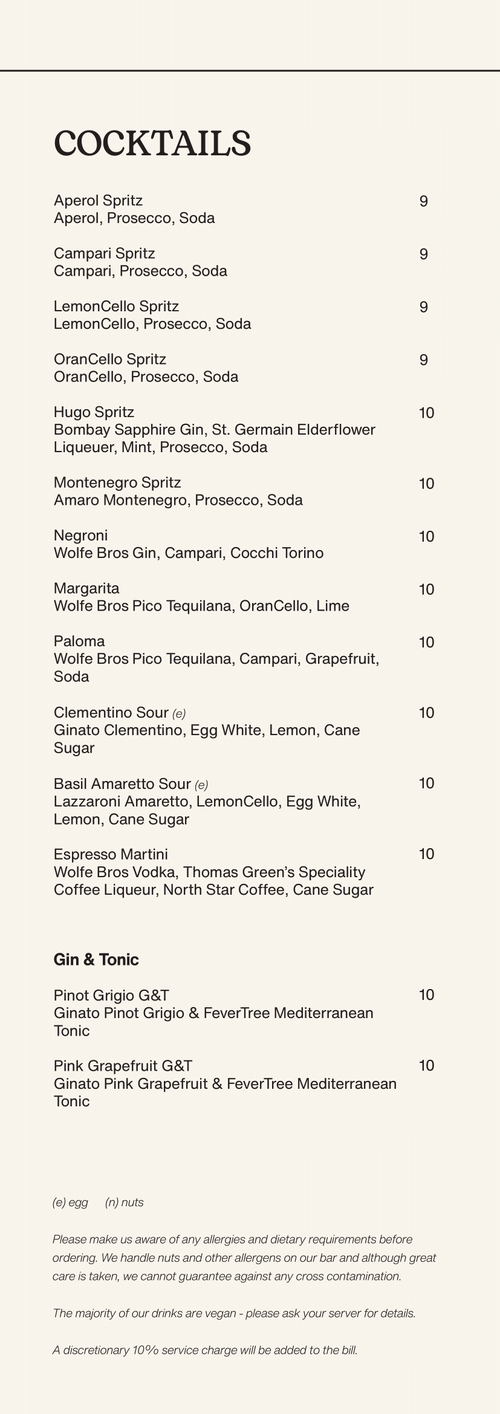 Menu — Onda