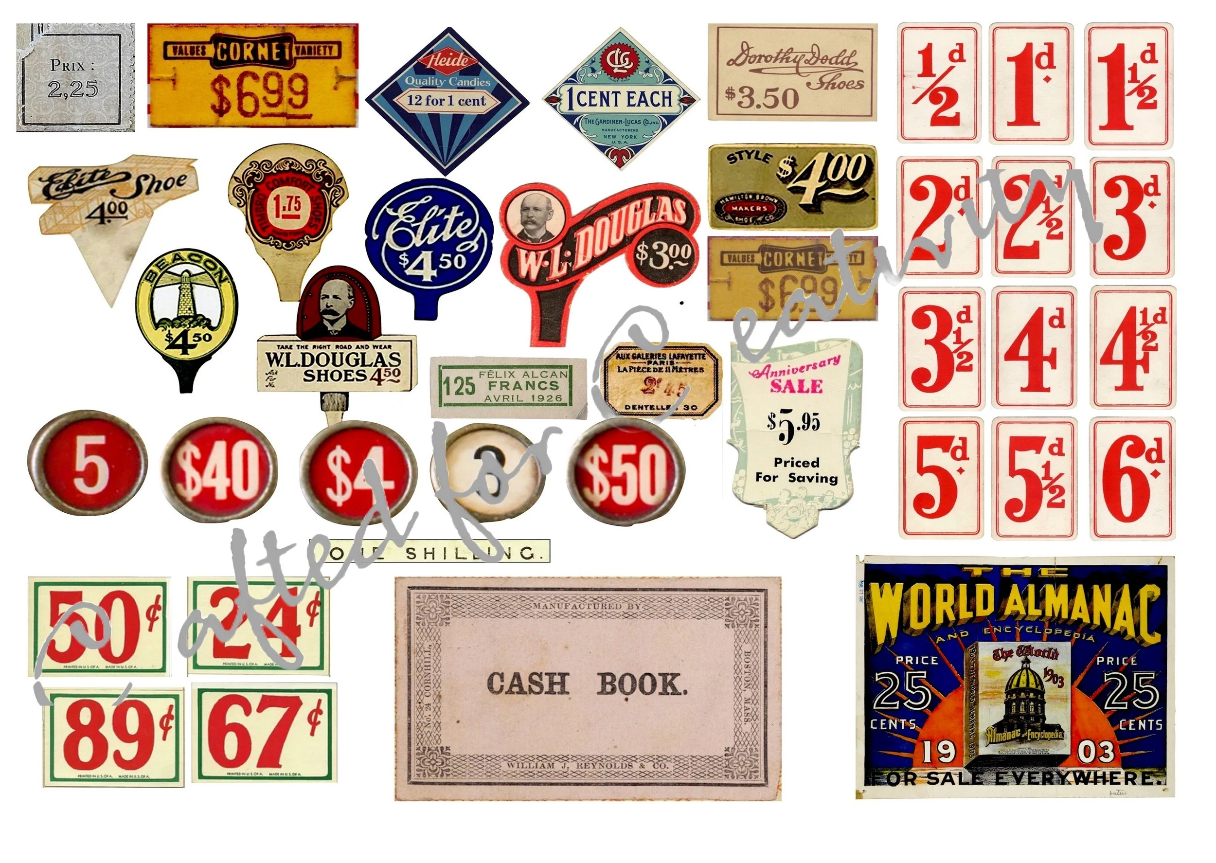 Decoupage Paper - Vintage Money Labels 137 — The Reclaimed Ranch