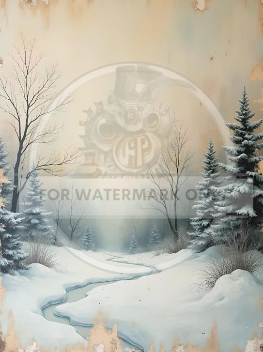 Decoupage Paper - Vintage Winter Landscape DC571 — The Reclaimed Ranch