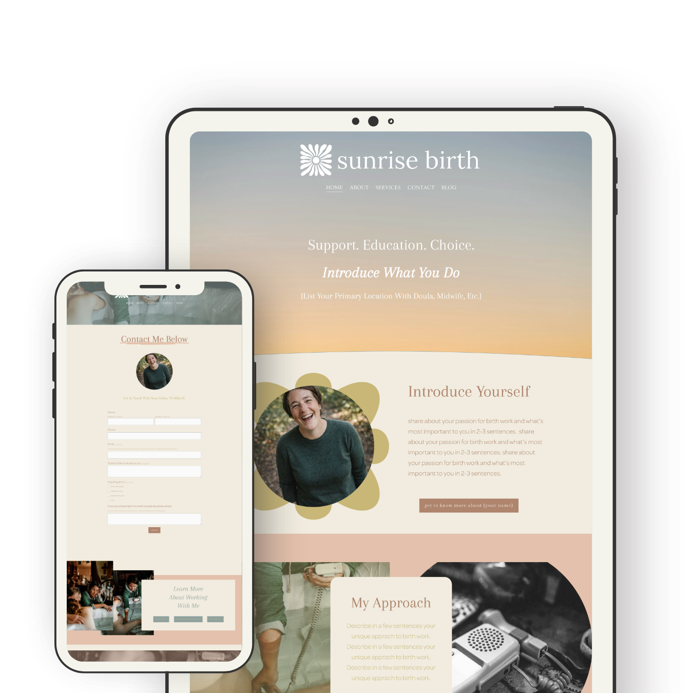Sunrise Template | Midwife Website Squarespace Template — Hanna Hill ...