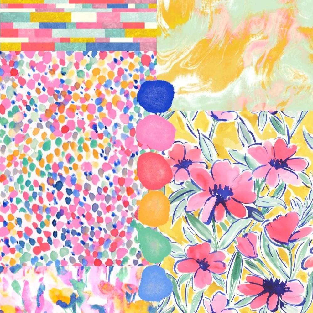 surface pattern design portfolio for art licensing colorful painterly ...