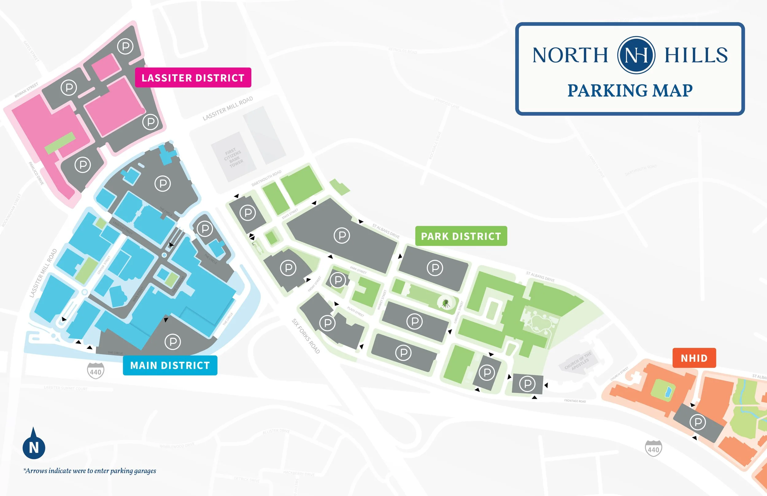 North Hills Parking Map, Lots, & Garages - North Hills