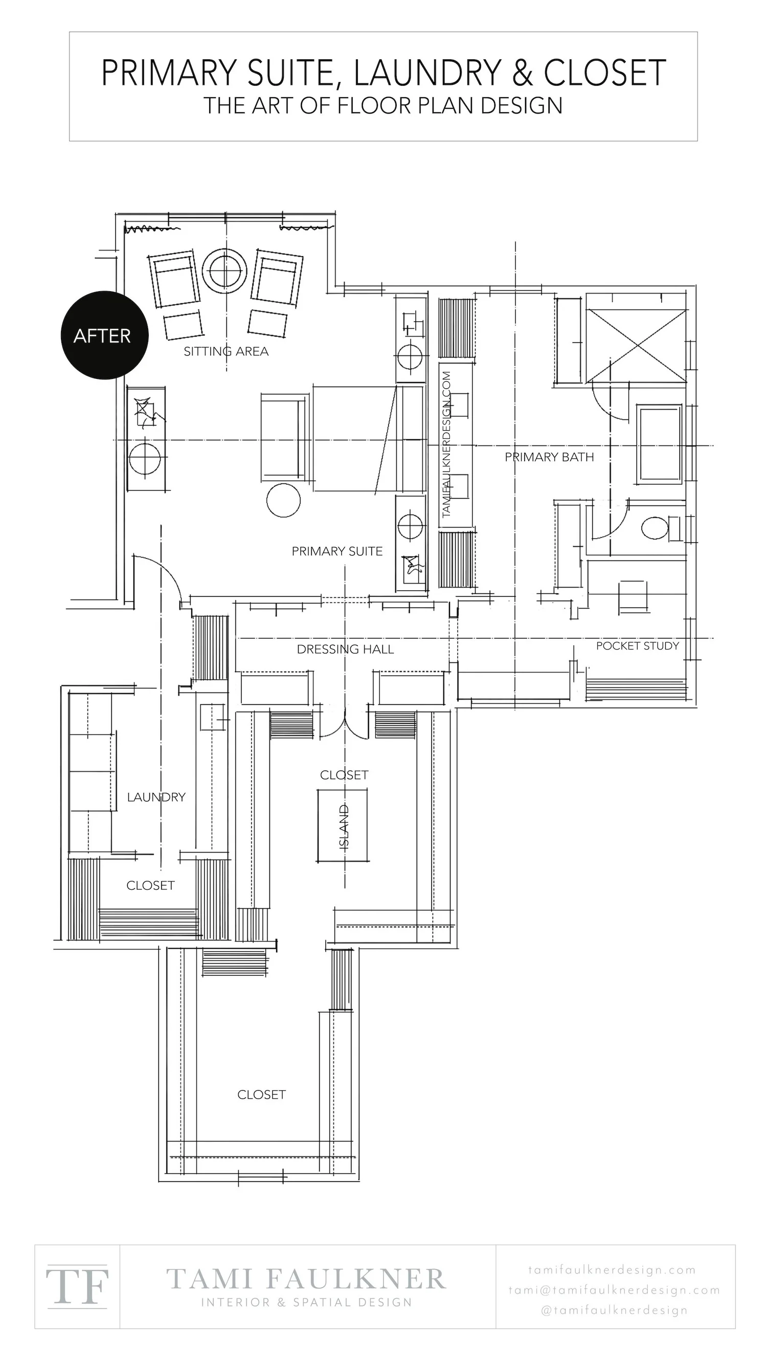 PRIMARY SUITE, LAUNDRY ROOM AND CLOSET FLOOR PLAN LAYOUT - BEFORE AND ...