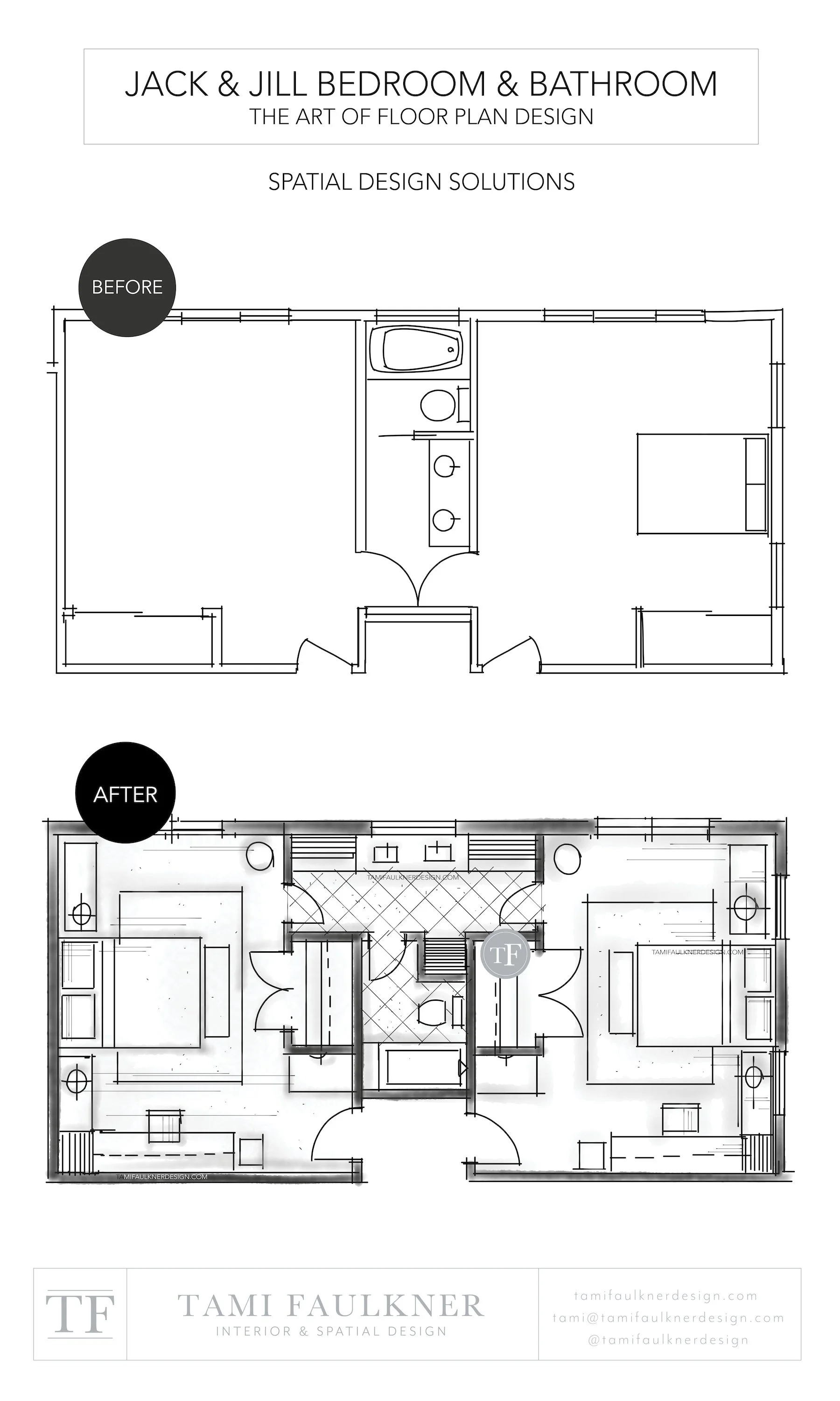 JACK-AND-JILL BEDROOM AND BATHROOM DESIGN - BEFORE-AND-AFTER FLOOR PLAN ...