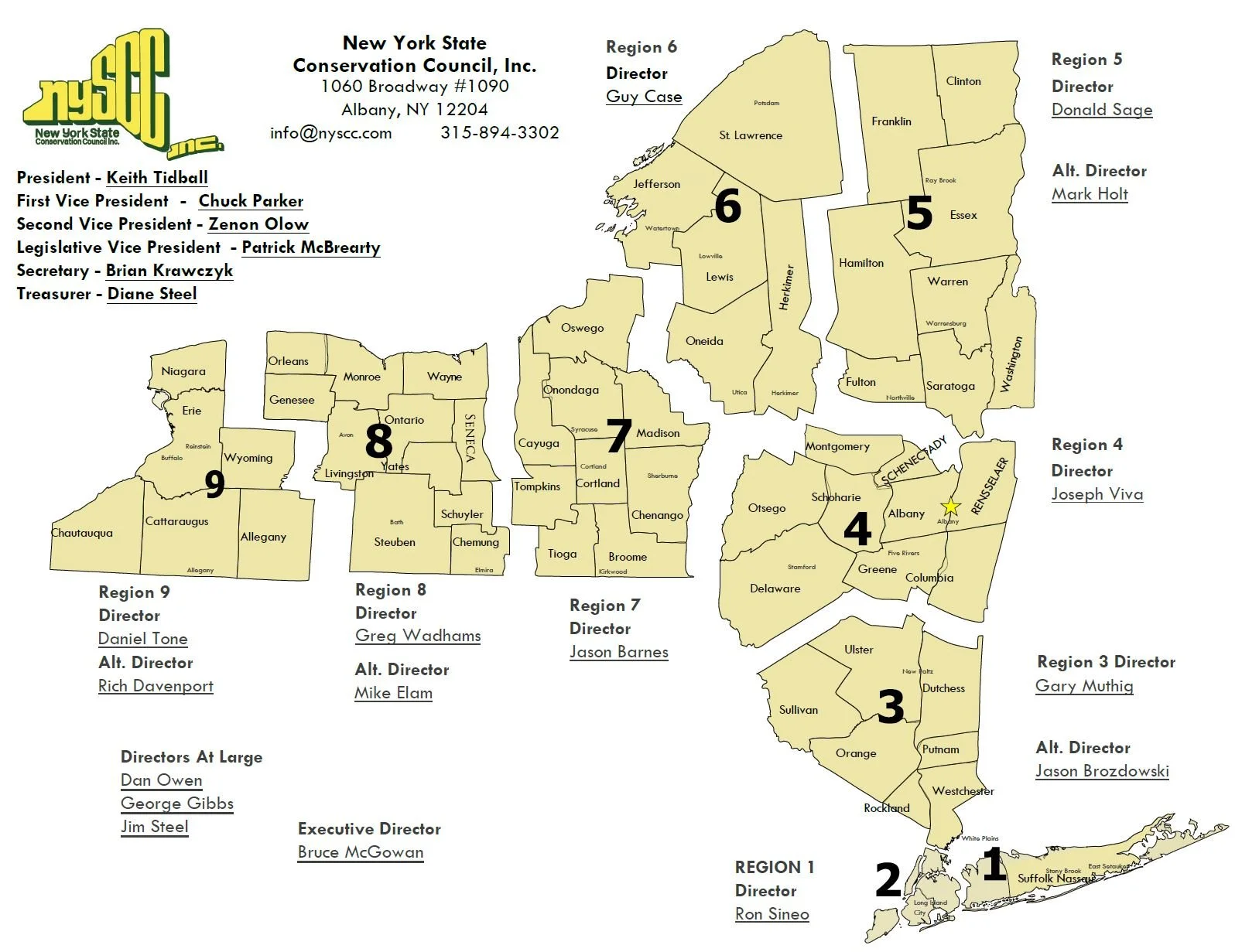 BOARD OF DIRECTORS — New York State Conservation Council, Inc.