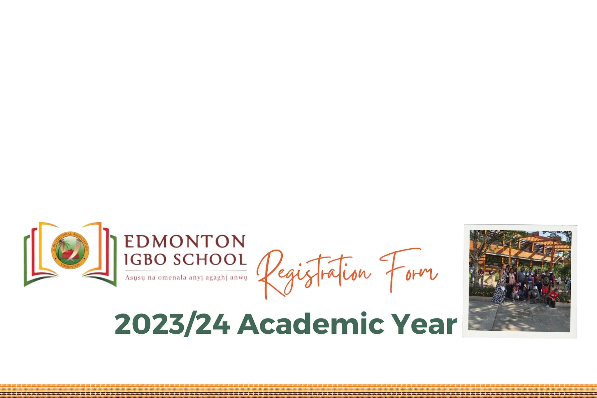 Register today — Edmonton Igbo School