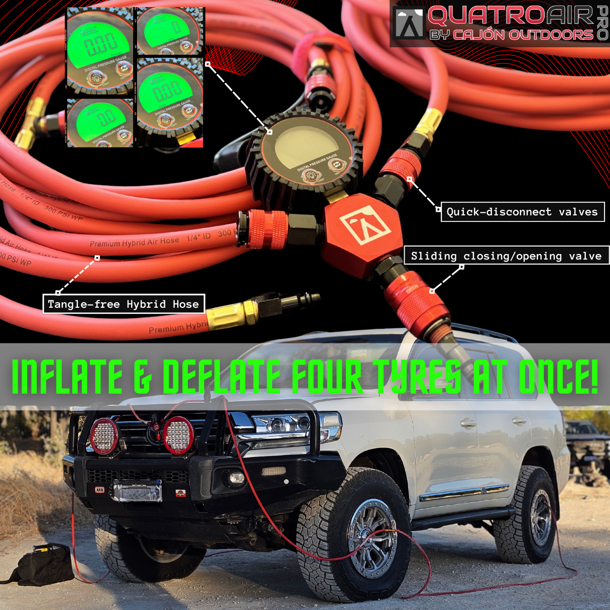 QuatroAir Pro: 4-Tire Hose Kit for Auto-Inflate and Deflate — Get yours ...