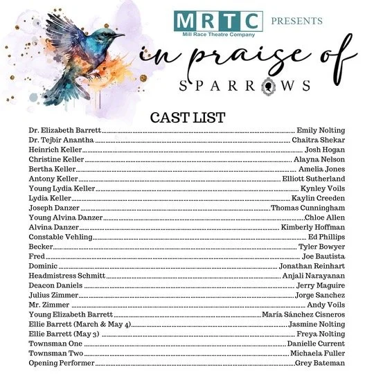 In Praise of Sparrows — Mill Race Theatre Company