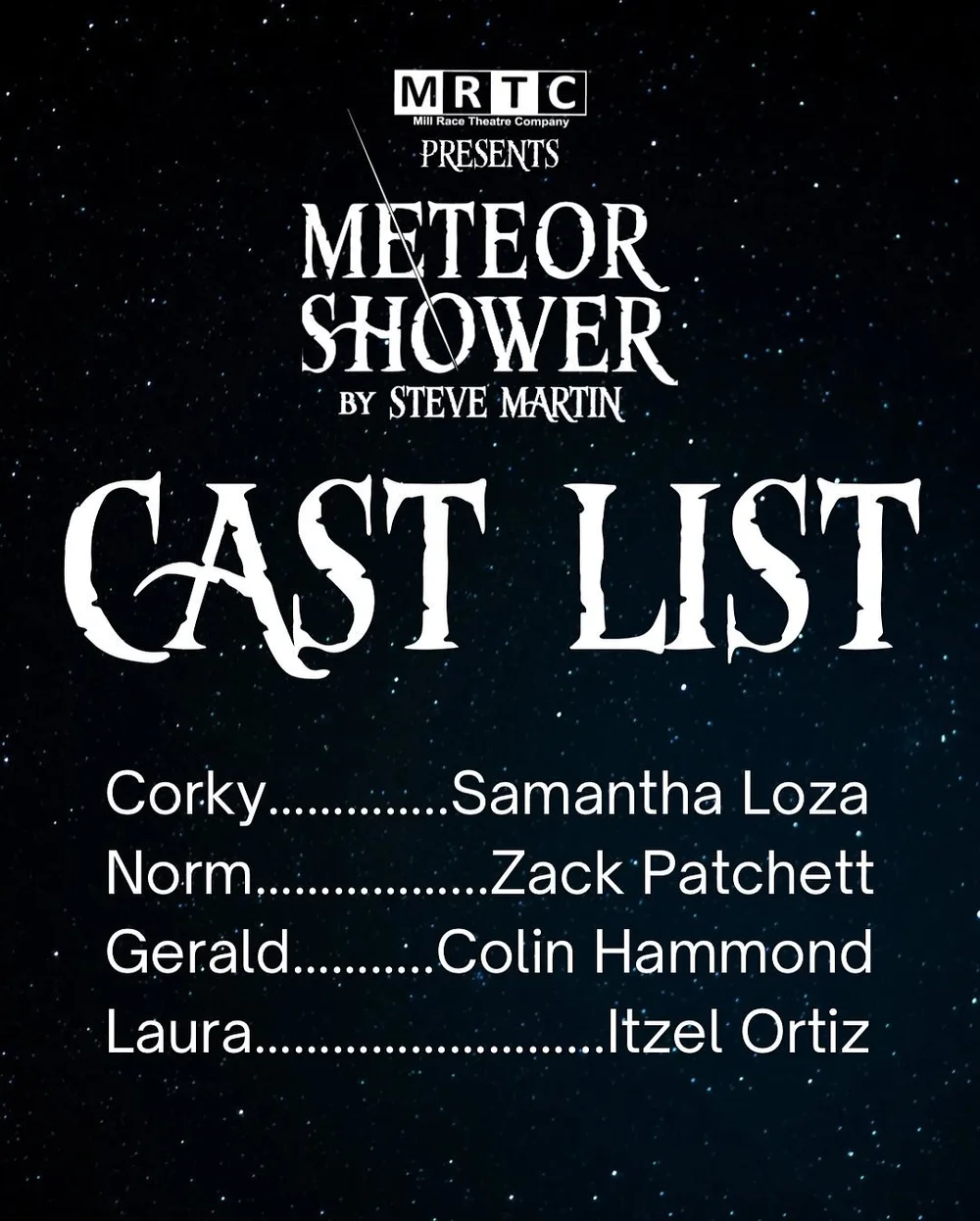 Meteor Shower by Steve Martin — Mill Race Theatre Company