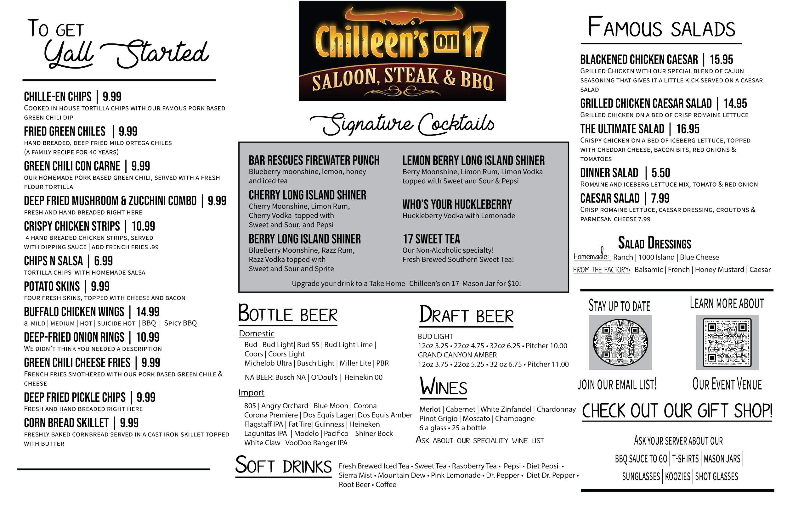 Our Menu — Chilleens on 17