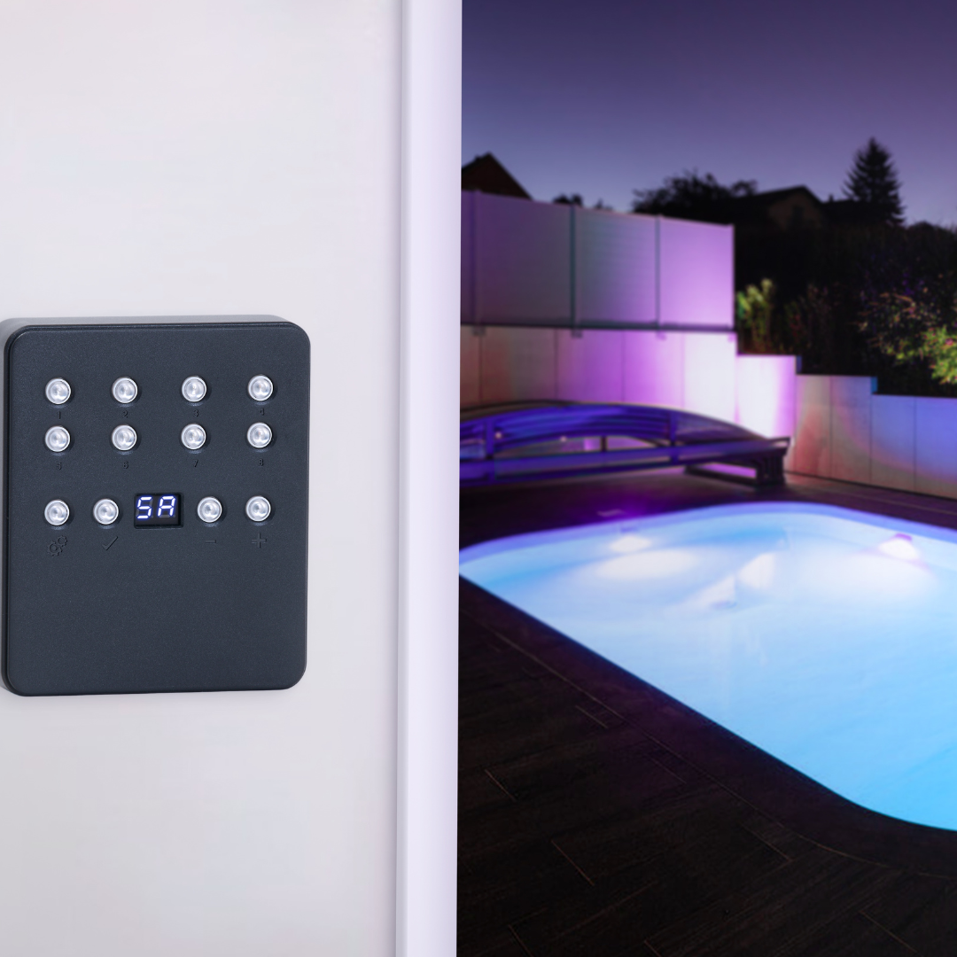 Pharos Designer Touch Panel Controller Black on Nickel — Zortech LED