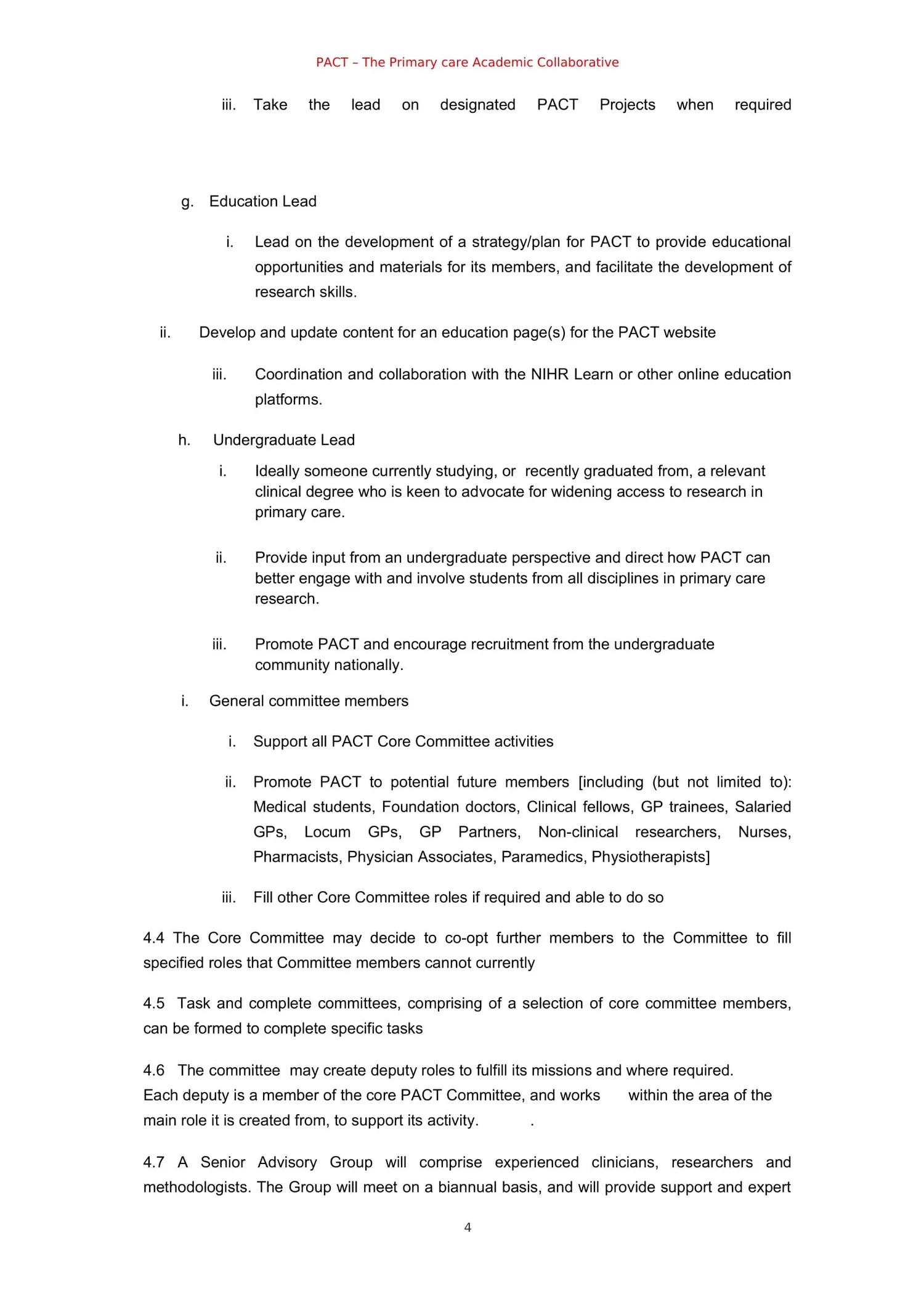 PACT constitution — Primary care Academic CollaboraTive (PACT)