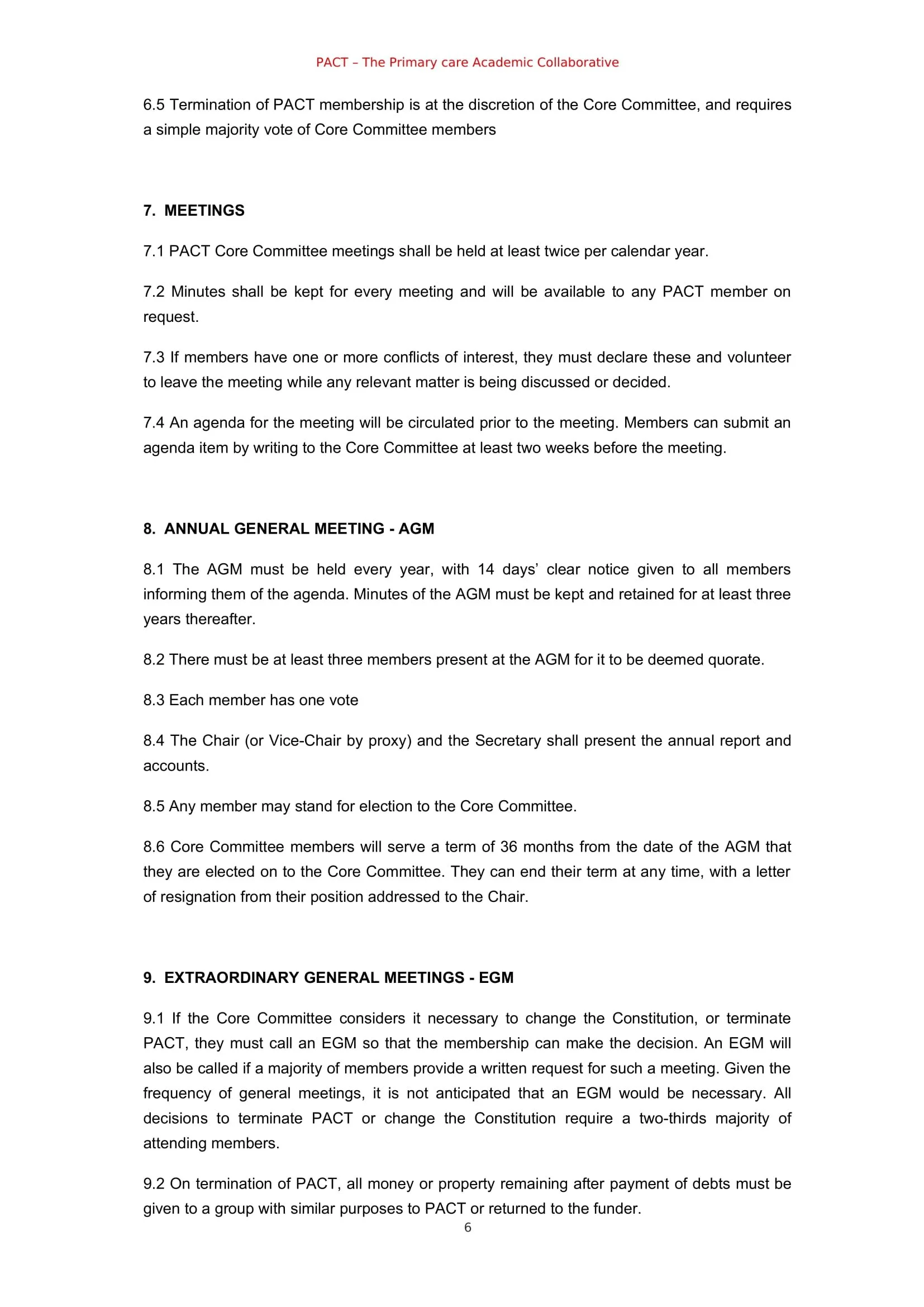 PACT constitution — Primary care Academic CollaboraTive (PACT)