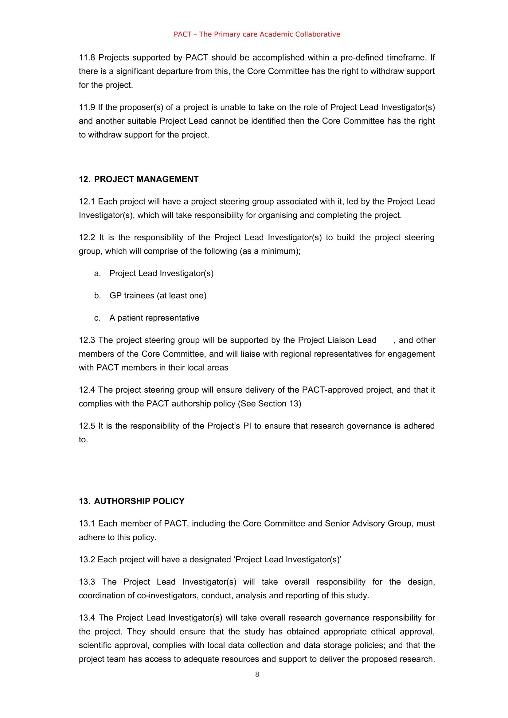 PACT constitution — Primary care Academic CollaboraTive (PACT)