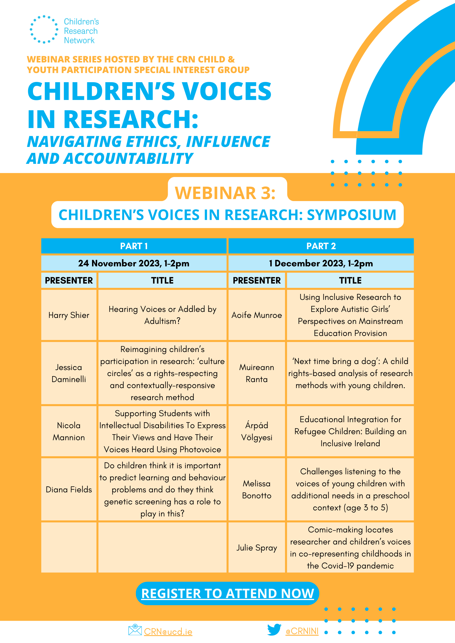 CRN Child and Youth Participation SIG Webinar Series — Children's ...