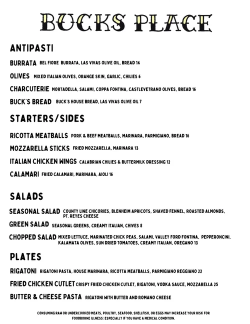 Eat — Buck's Place