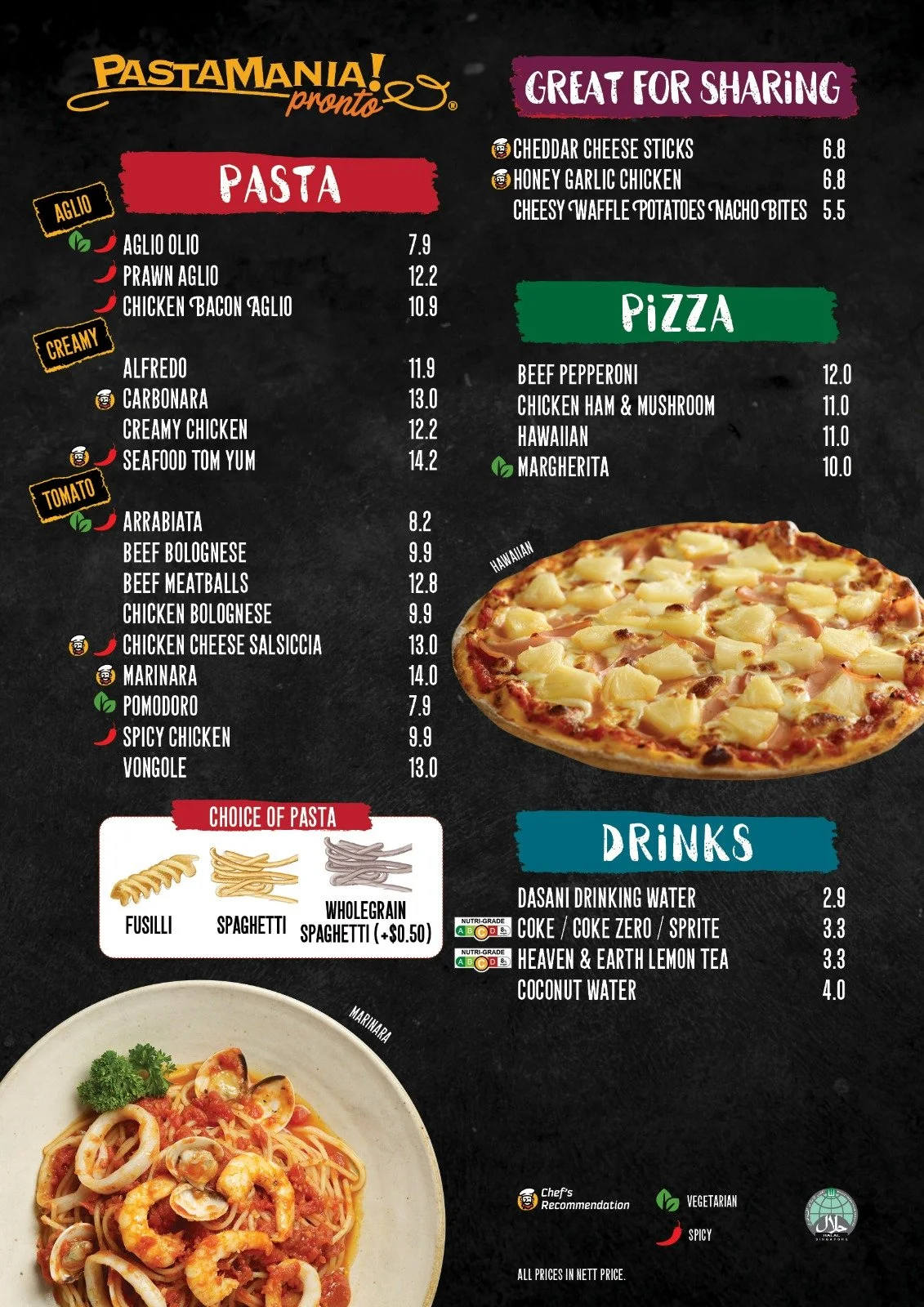 Menu | PastaMania Singapore