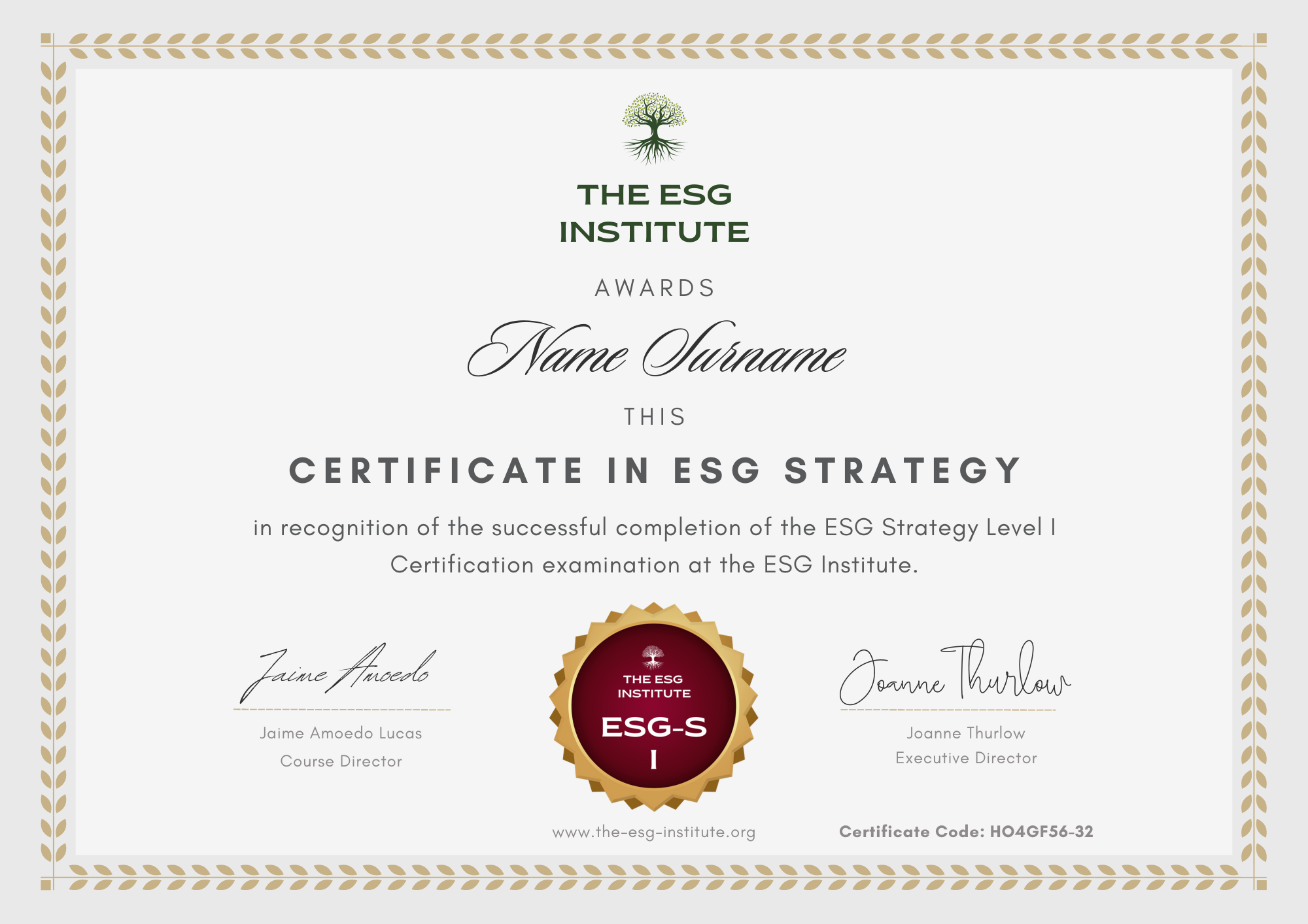 The ESG Institute's Certificate in ESG Strategy — The ESG Institute