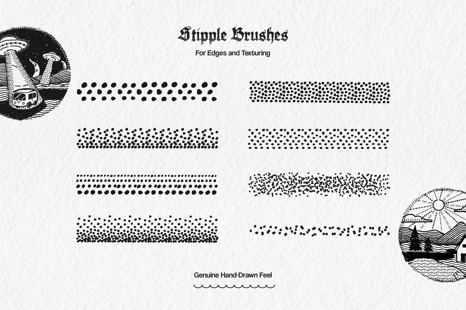 Grim Shader Adobe Illustrator Brushes. Starter Pack. — Brushapes Studio