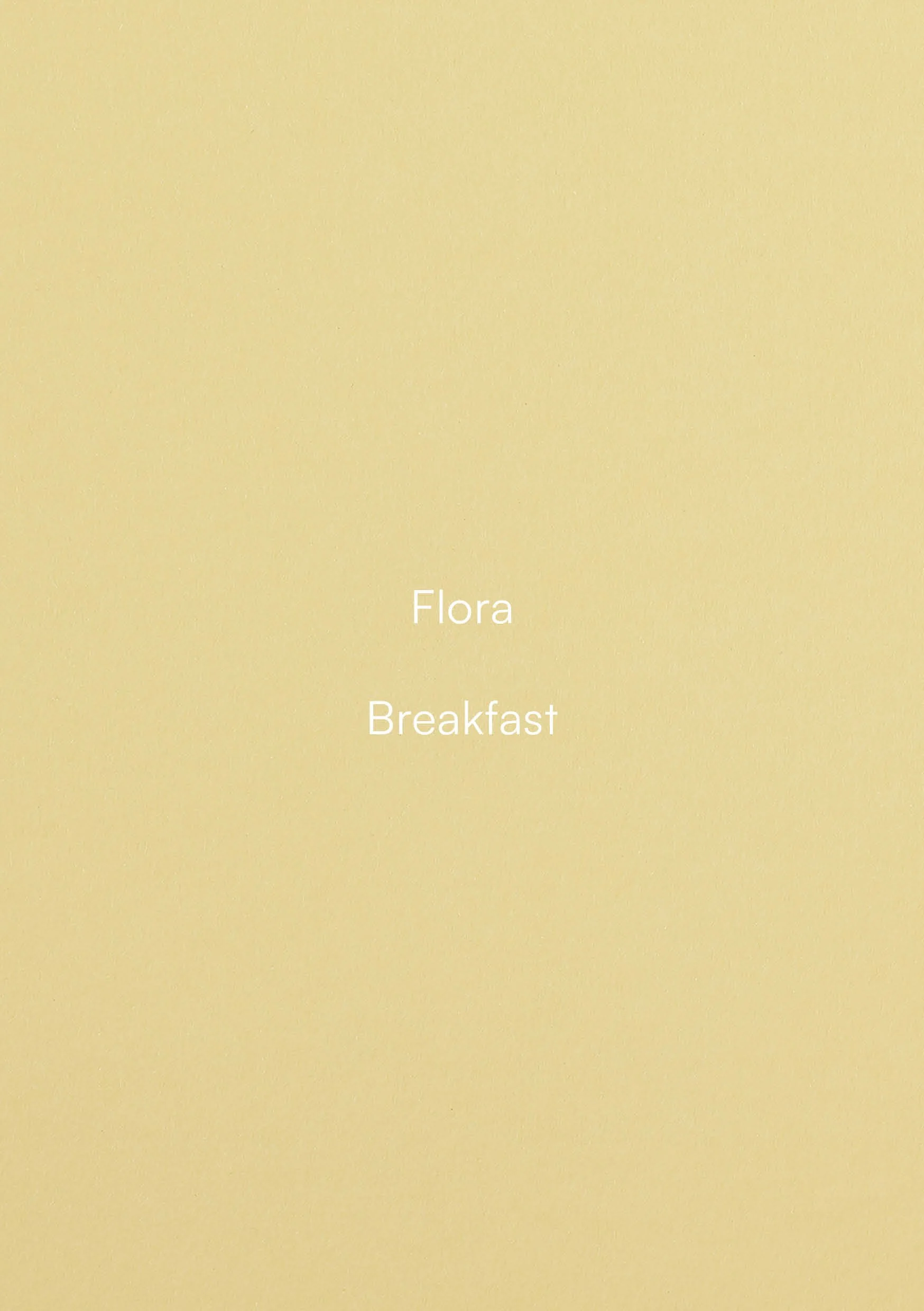 Sample Menus — Flora