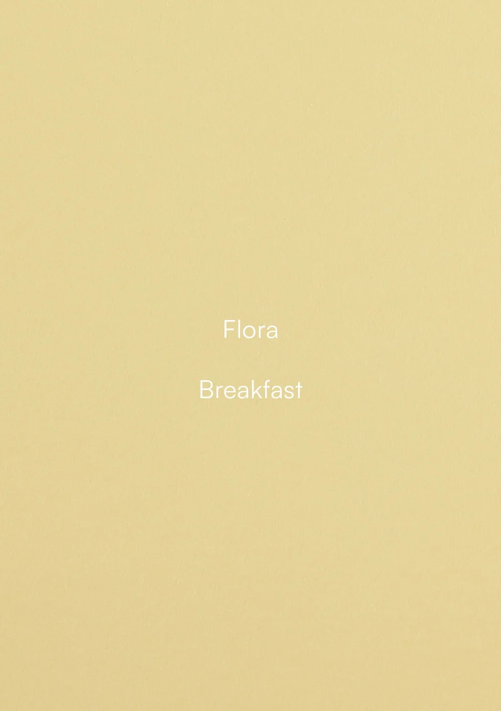 Sample Menus — Flora