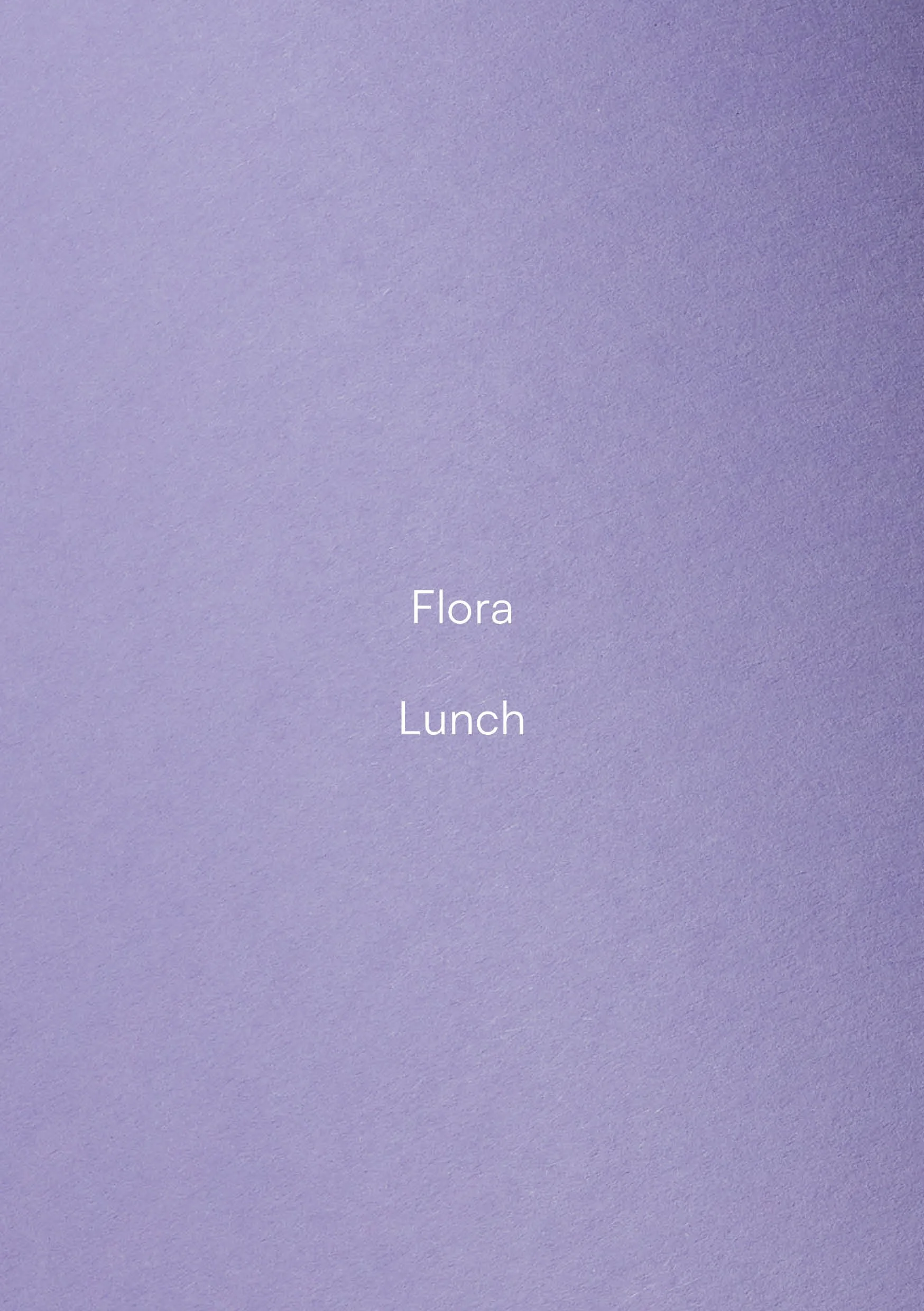 Sample Menus — Flora