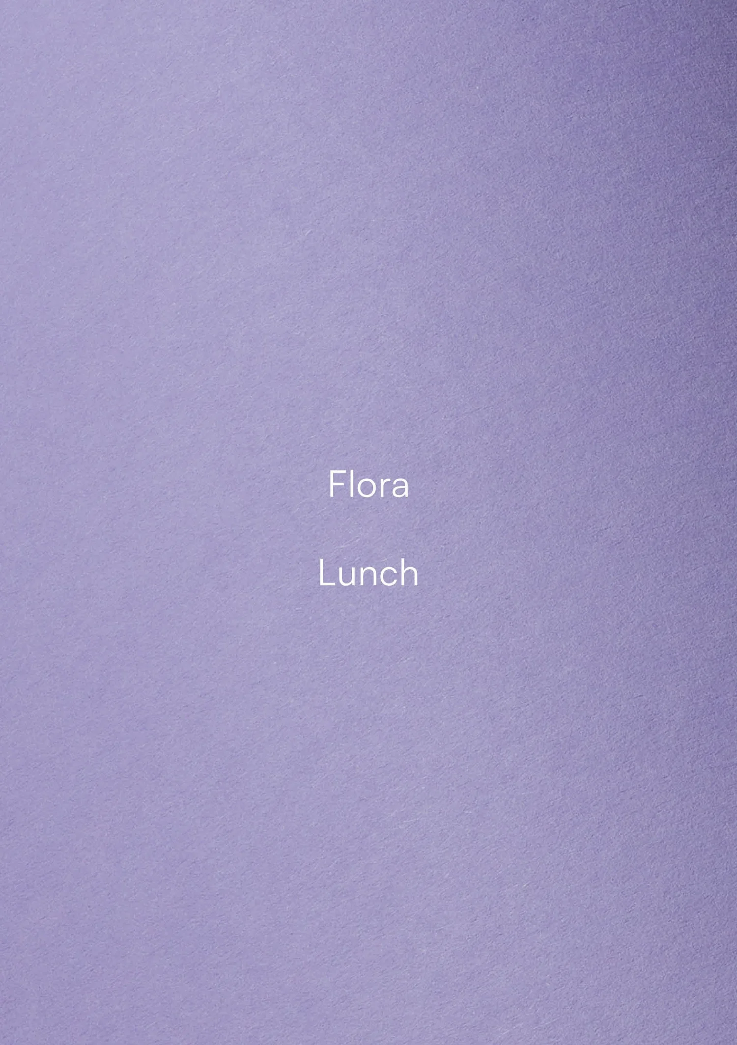 Sample Menus — Flora