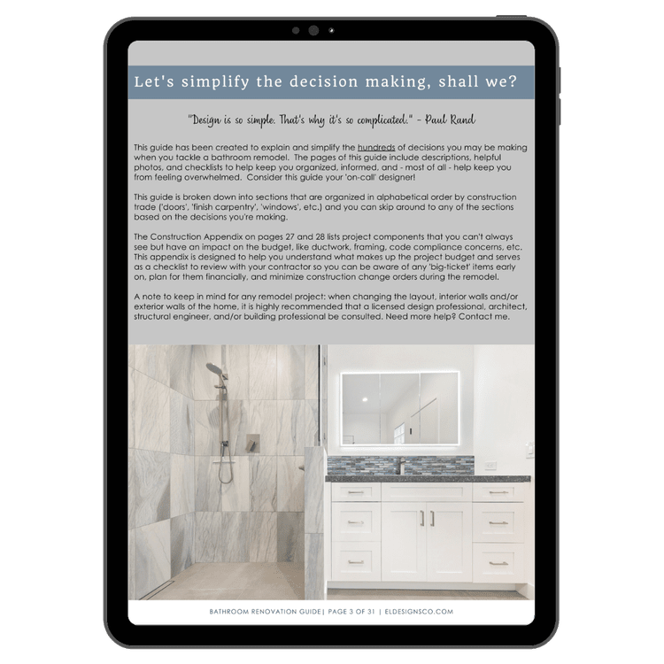 Bathroom Renovation Guide | E.L. Designs | Interior Design and ...